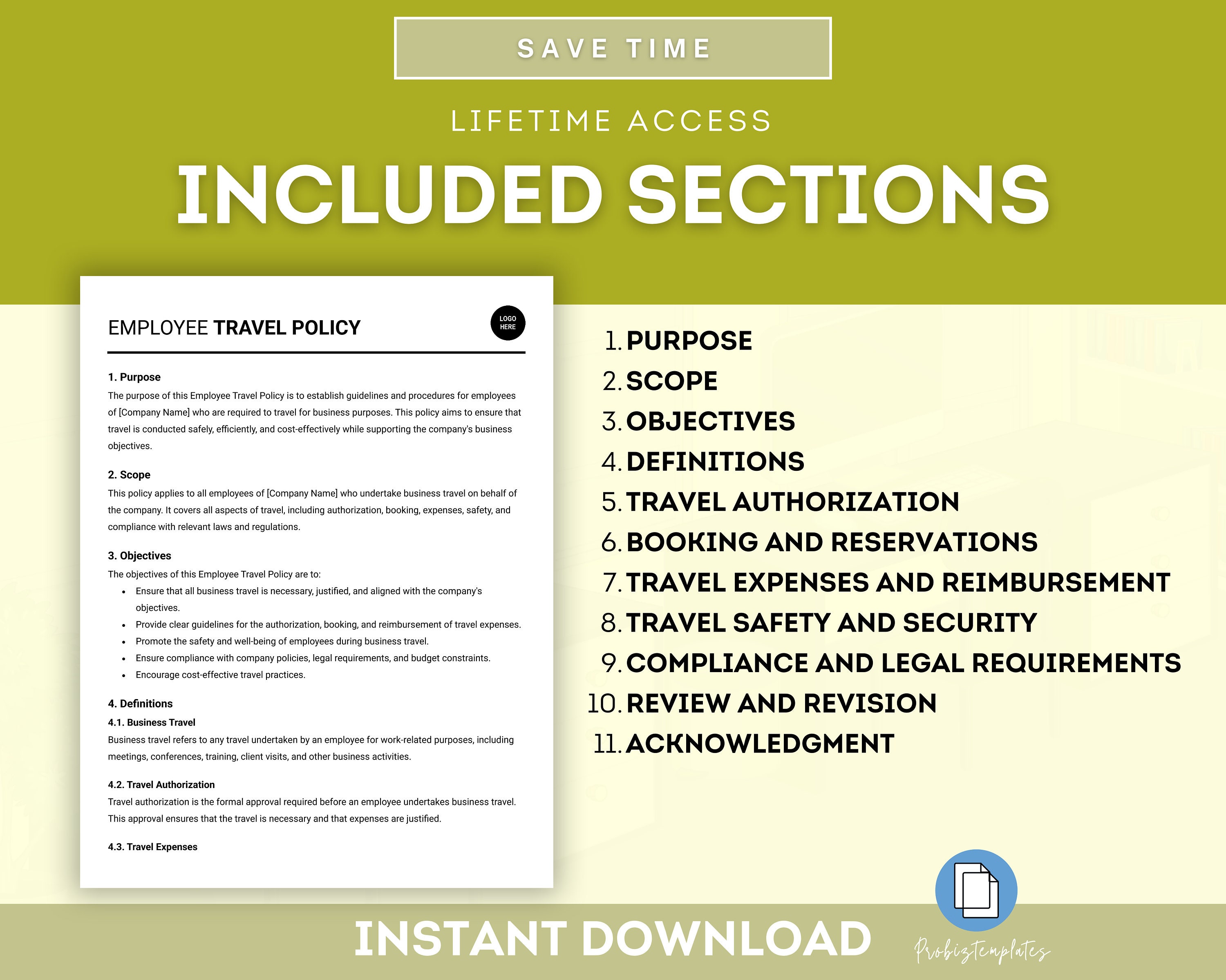 Employee Travel Policy Template, Business Travel Guidelines, Corporate ...