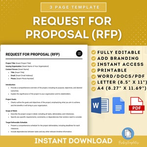 Request for Proposal Template, RFP, Proposal Solicitation Template, Bid ...