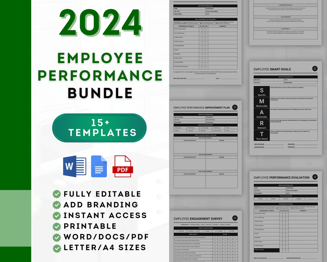Employee Performance Bundle, Performance Review, Improvement Plan, PIP ...