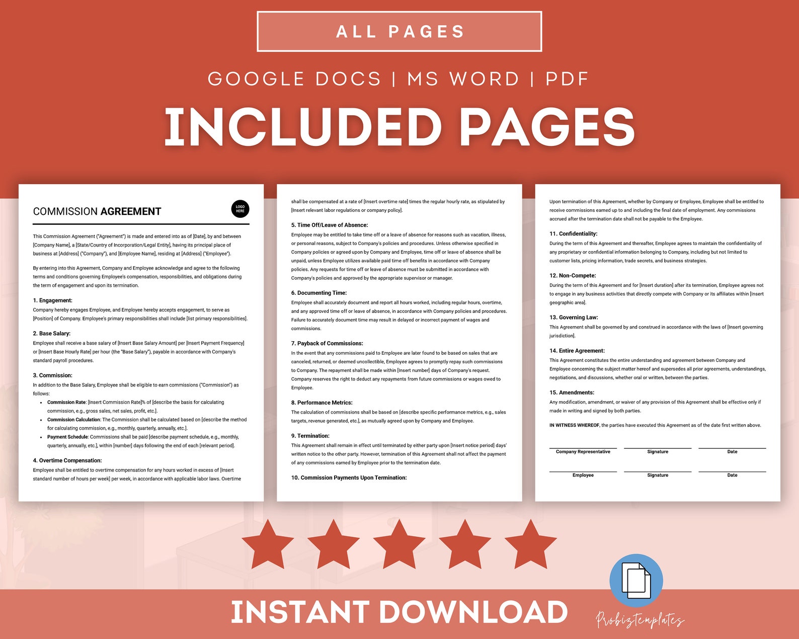 Commission Agreement Template, Sales Commission Contract Template ...