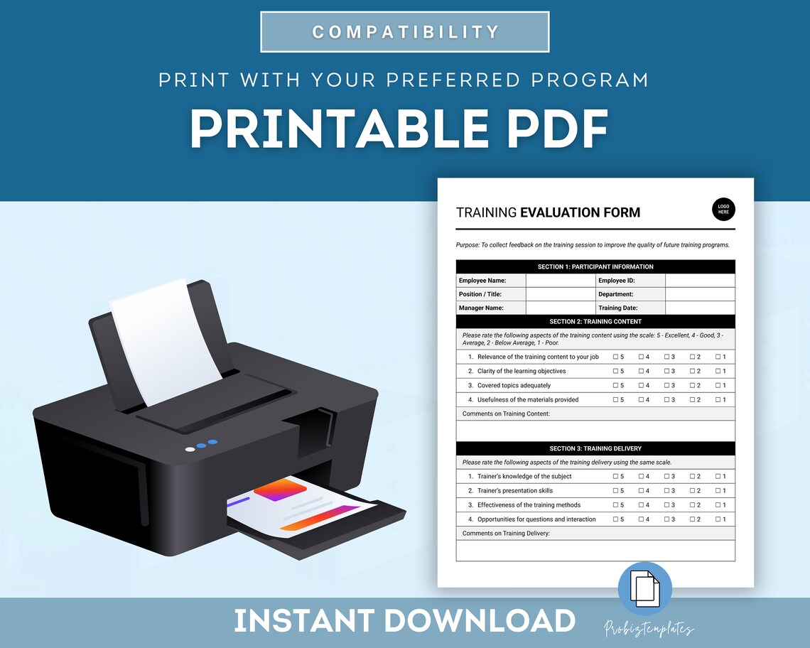 Training Evaluation Form, Employee Training Feedback, Training ...