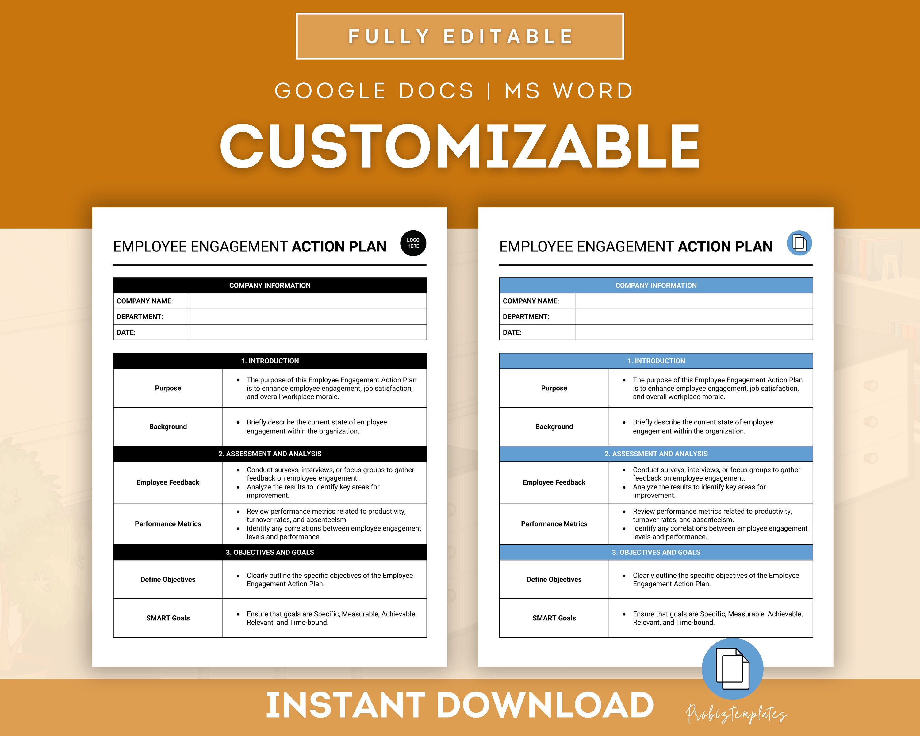 Employee Engagement Action Plan Template, Boosting Employee Morale Plan ...