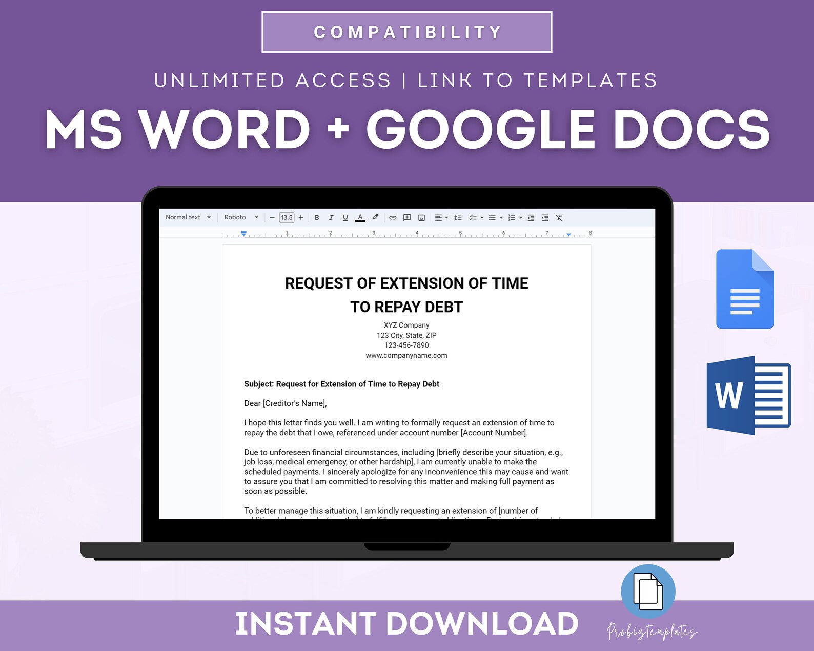 Request of Extension of Time to Repay Debt Letter, Debt Repayment Extension Request Letter, Time ...