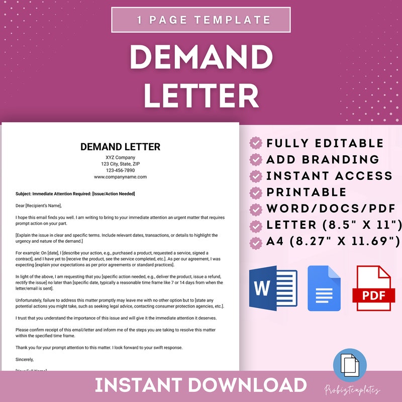 Payment Demand Letter - Etsy