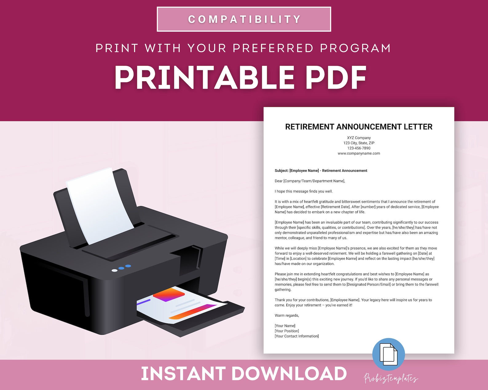 Retirement Announcement Letter Template, Employee Retirement ...