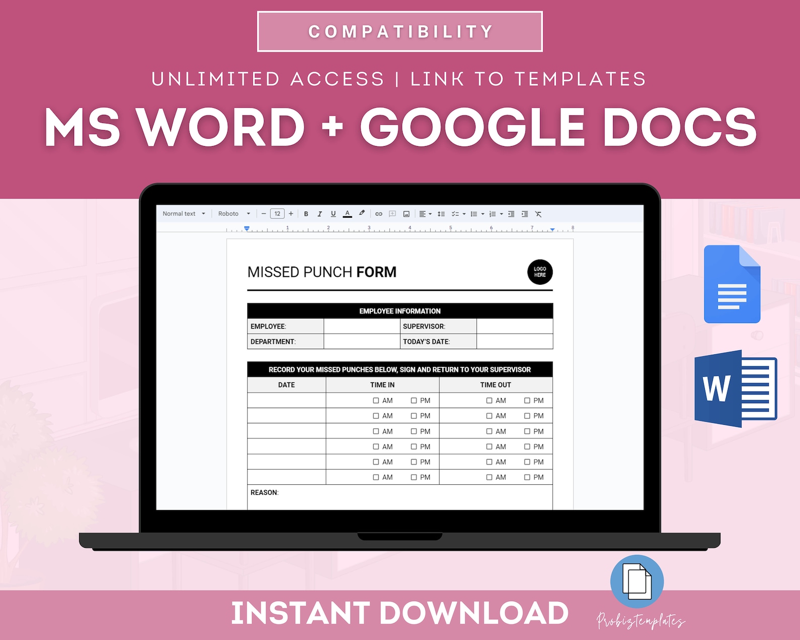 Missed Punch Form Template, Employee Time Punch Correction Form ...