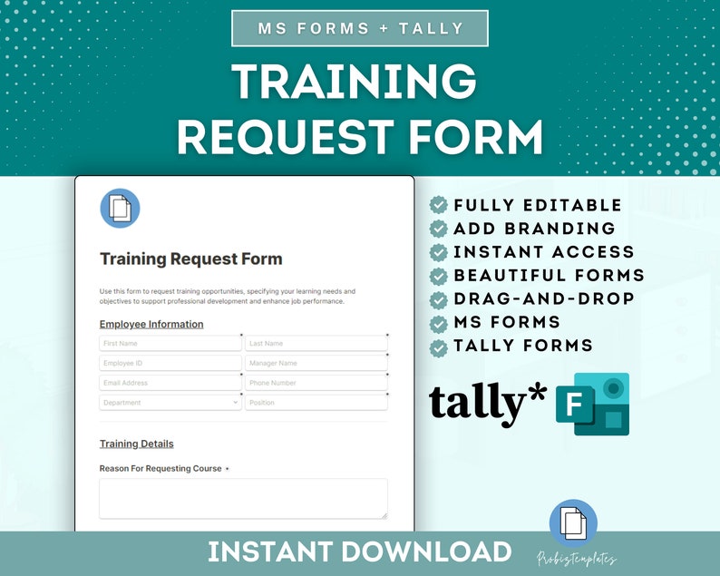 Employee Training Request Online Form, Employee Development, HR ...