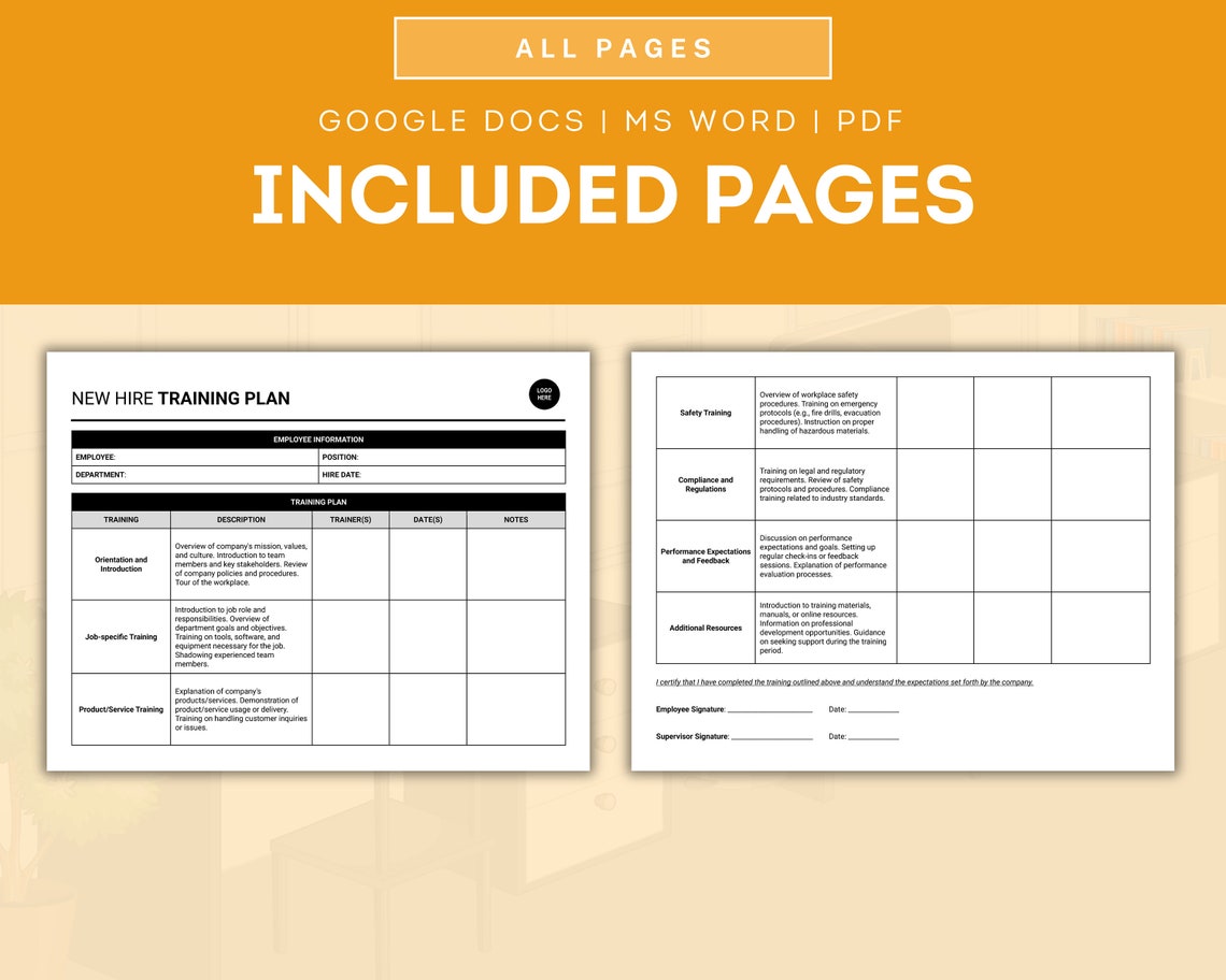 New Hire Training Plan, Employee Orientation Guide, Employee Onboarding ...