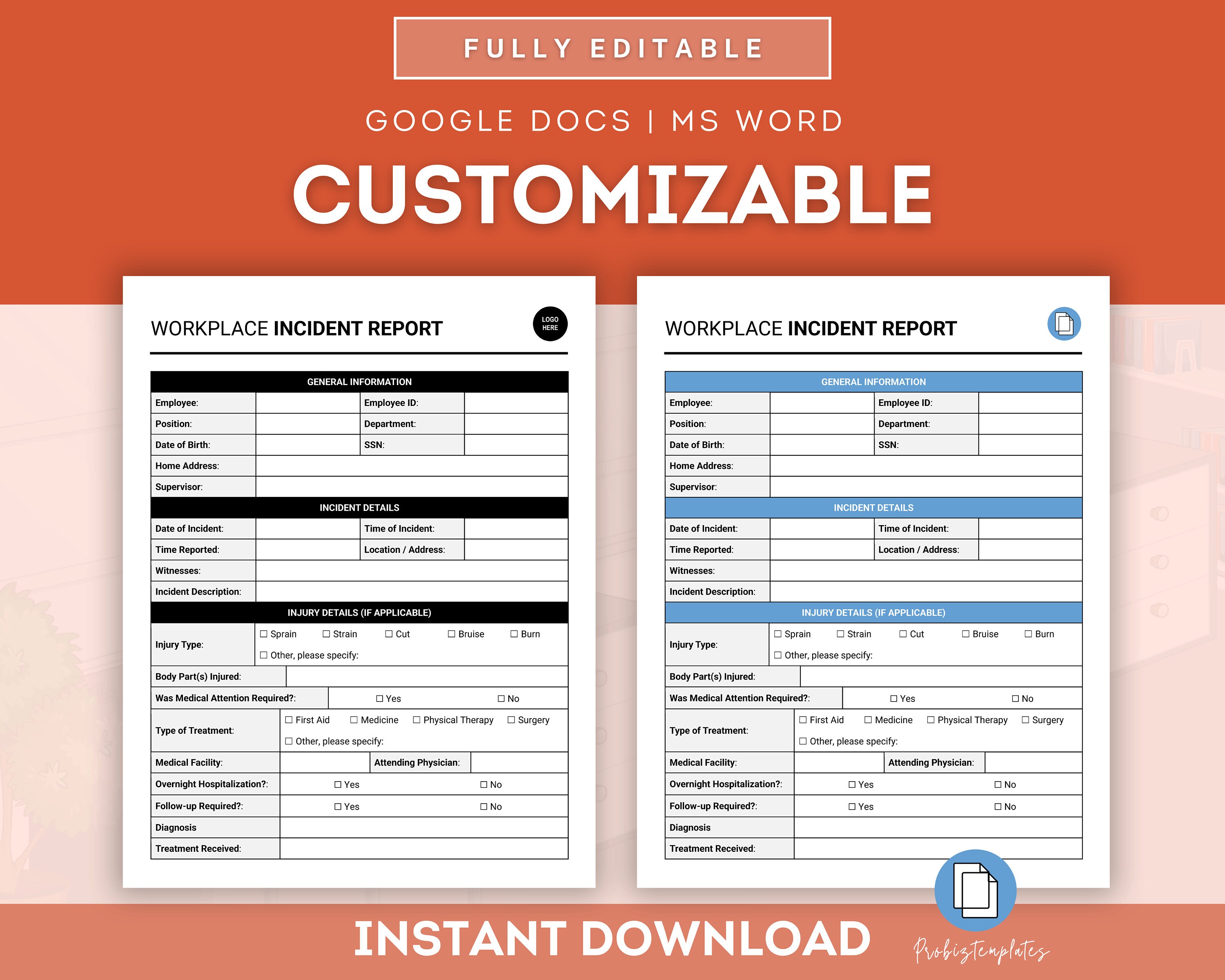 Workplace Incident Report Form Template, Workplace Accident Report Form ...