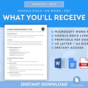 Change Management Plan Template, Organizational Change Strategy ...
