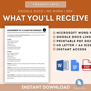 Assignment of a Claim for Damages Template, Damages Claim Assignment ...