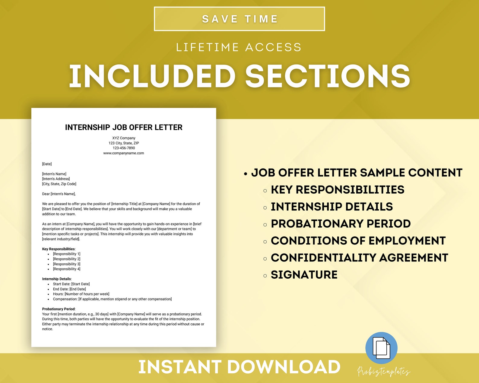 Internship Job Offer Letter Template, Internship Offer Letter ...