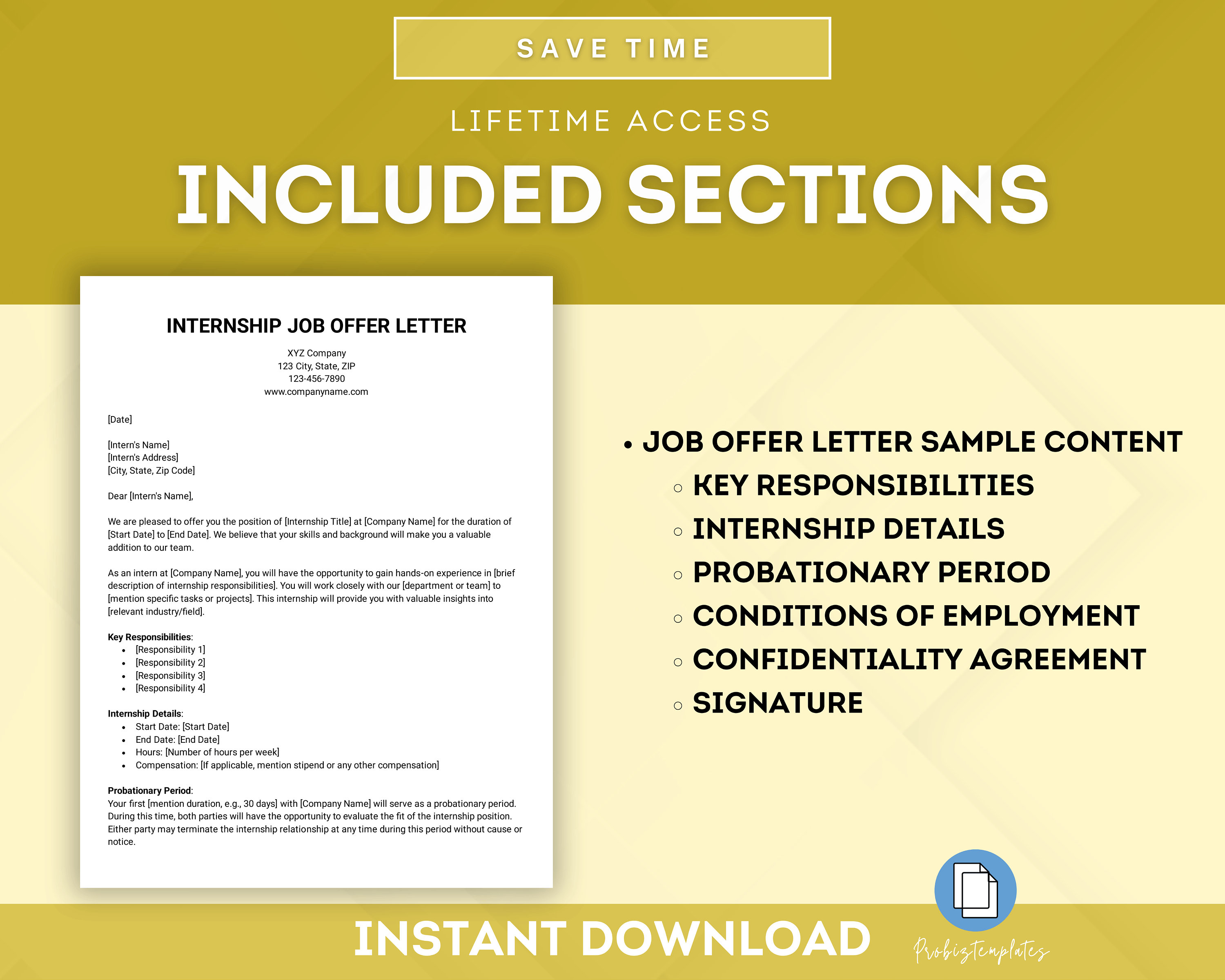 Internship Job Offer Letter Template, Internship Offer Letter ...