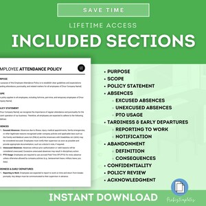 Employee Attendance Policy Template, Staff Attendance Policy, Work ...