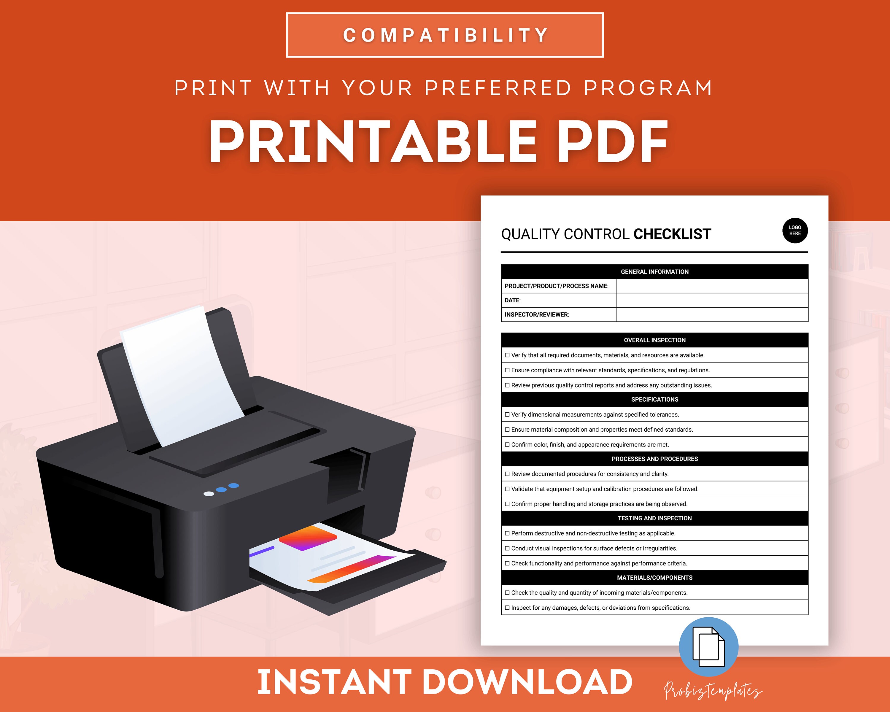 Quality Control Checklist Template, Quality Assurance Checklist Form ...