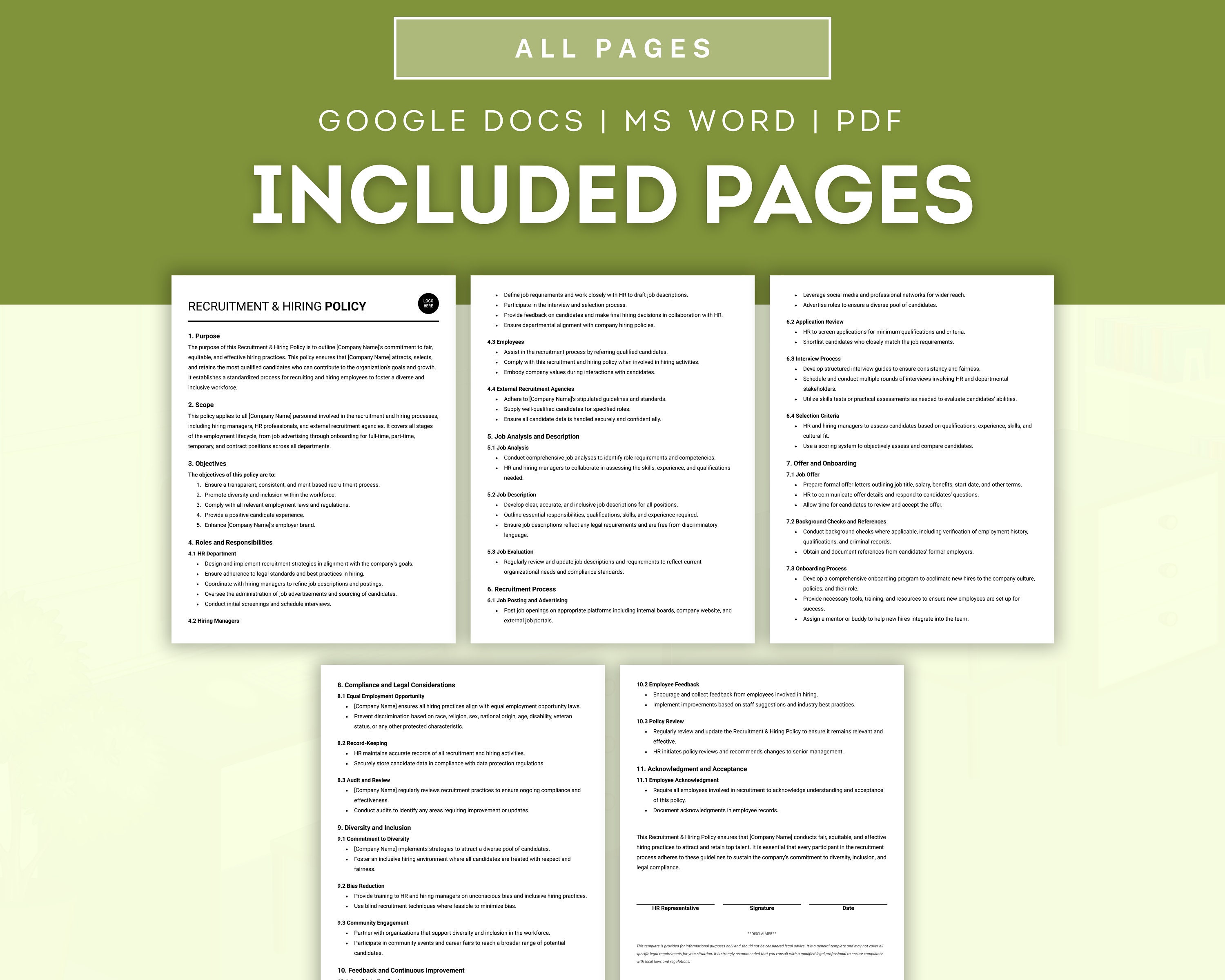 Recruitment & Hiring Policy Template, Employee Recruitment Policy ...