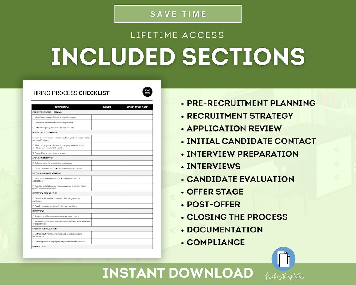 Hiring Process Checklist Template, Employee Recruitment Process ...