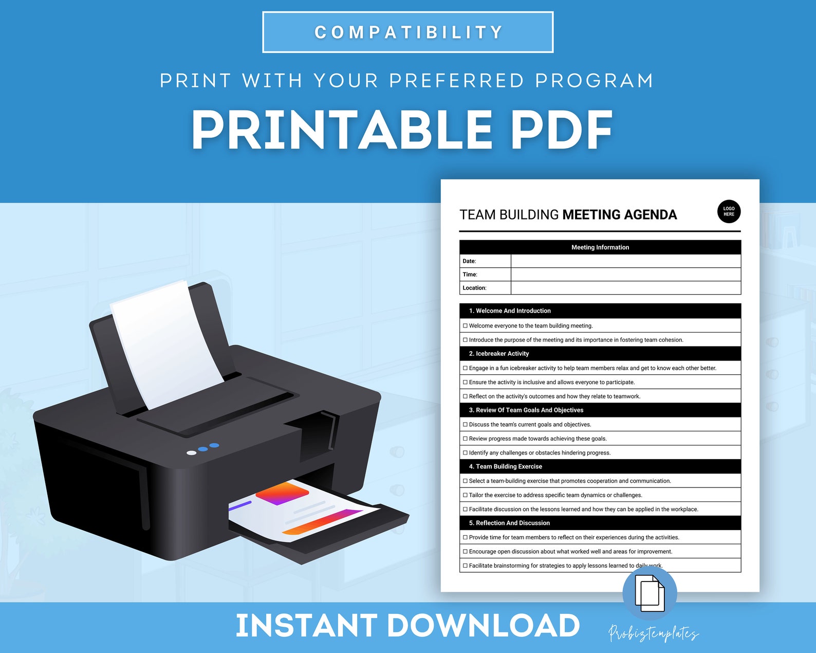 Team Building Meeting Agenda, Team Bonding Activity, Employee ...
