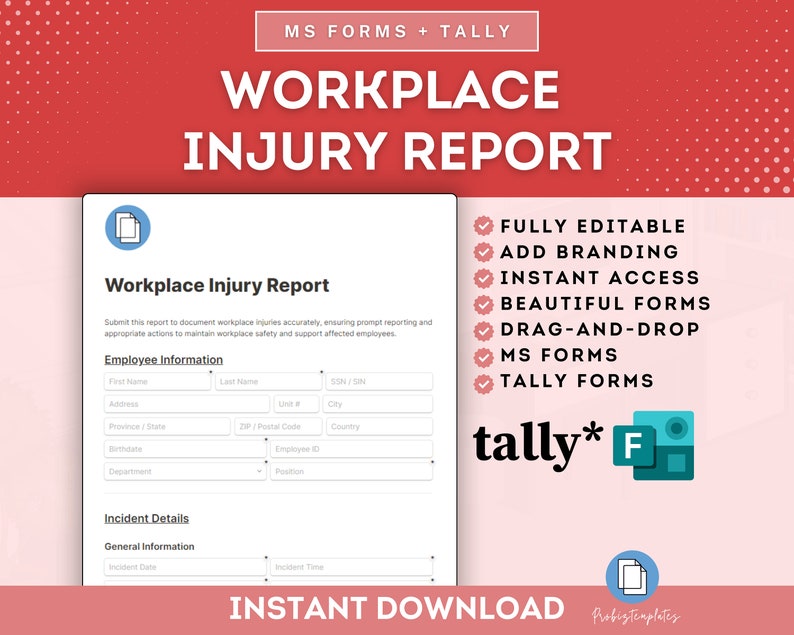 Workplace Injury Report Online Form, Work-related Injury Report ...