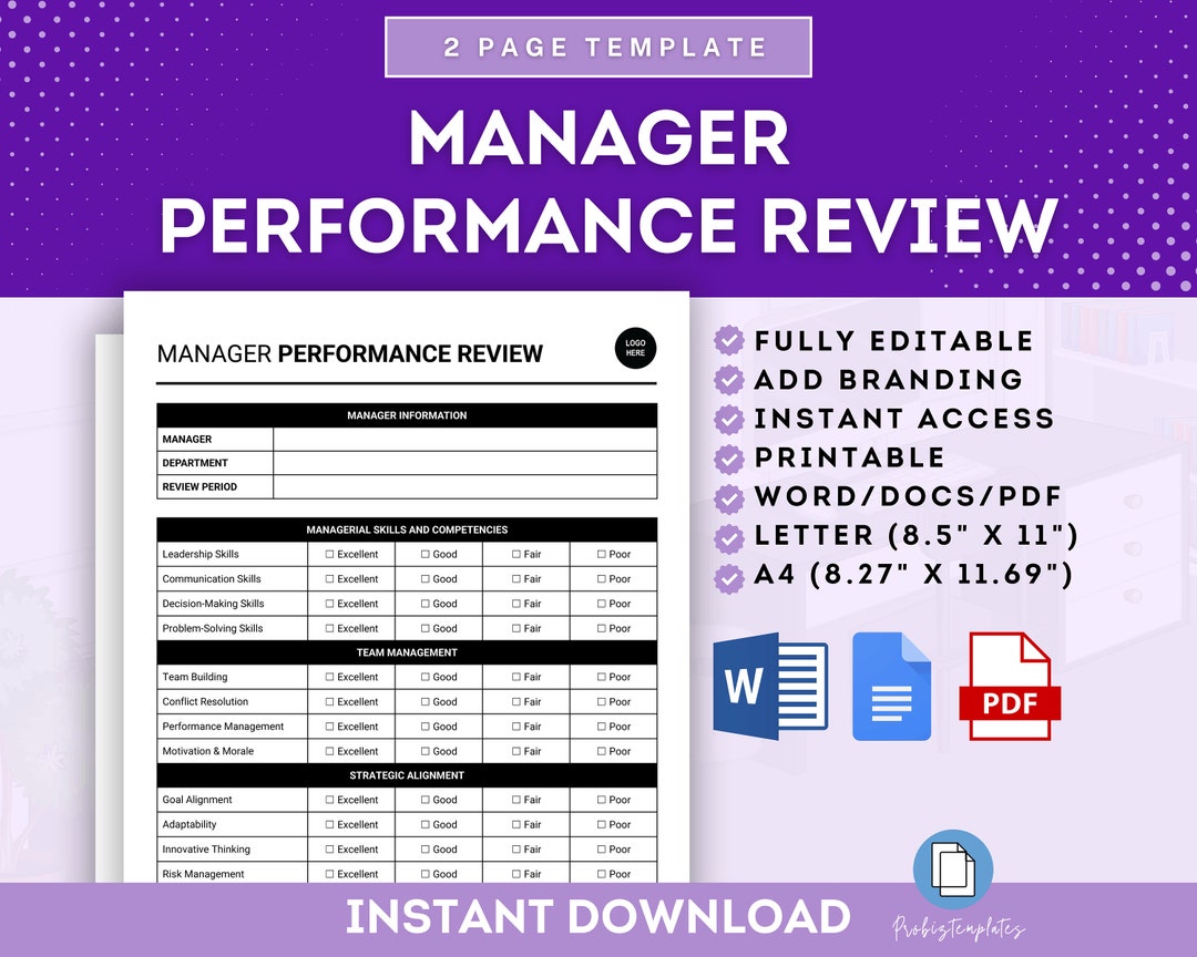 Manager Performance Review, Managerial Performance Evaluation ...