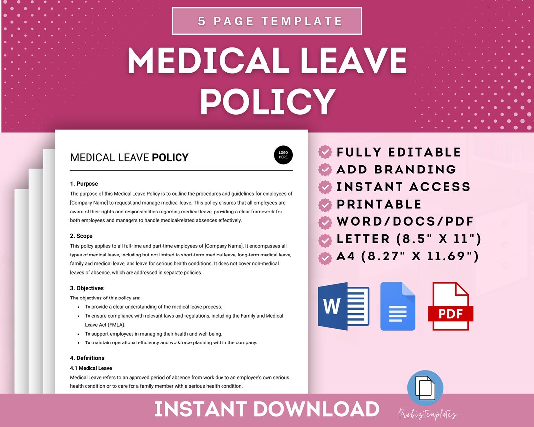 Medical Leave Policy, Employee Medical Leave Guidelines, Health Leave ...