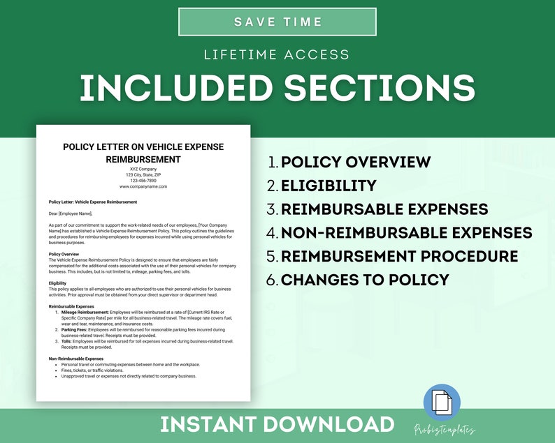 Policy Letter on Vehicle Expense Reimbursement, Employee Vehicle ...