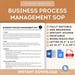 Business Process Management SOP Template, BPM Standard Operating ...