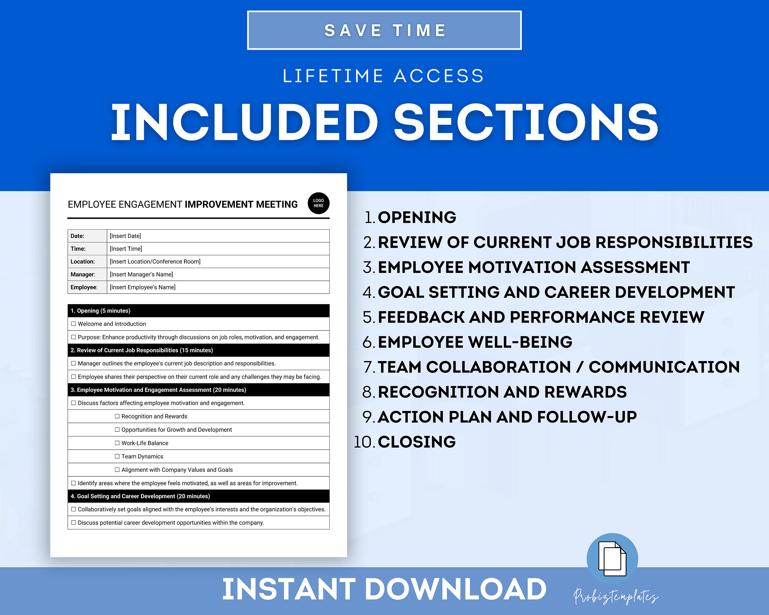 Employee Motivation and Engagement Improvement Meeting Agenda Template ...
