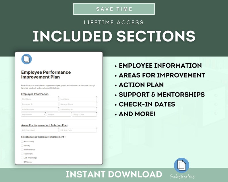 Employee Performance Improvement Plan Online Form, PIP Template ...