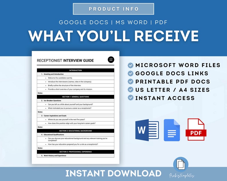 Receptionist Interview Guide, Front Desk Receptionist Interview Guide ...