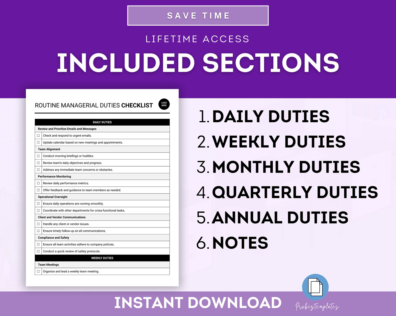 Routine Managerial Duties Checklist, Daily Manager Tasks, Managerial ...