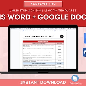 Ultimate Manager's Checklist Template, Manager Comprehensive Task List ...