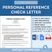 Personal Reference Check Letter Template, Reference Verification Letter ...