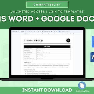 Job Description Template, Job Description Form, Employee Onboarding ...