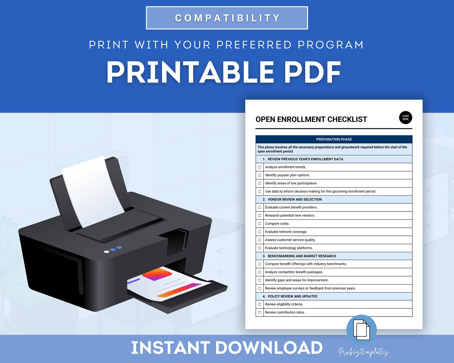 Open Enrollment Checklist Template, Benefits Enrollment Tasks Planner ...