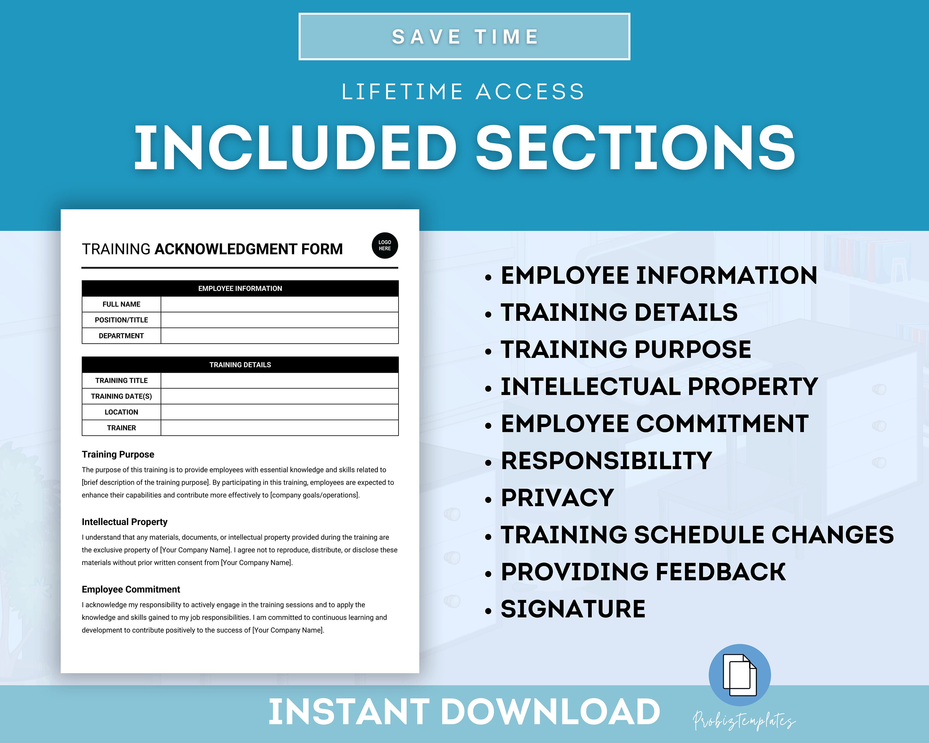 Employee Training Acknowledgment Form, New Hire Training Forms ...