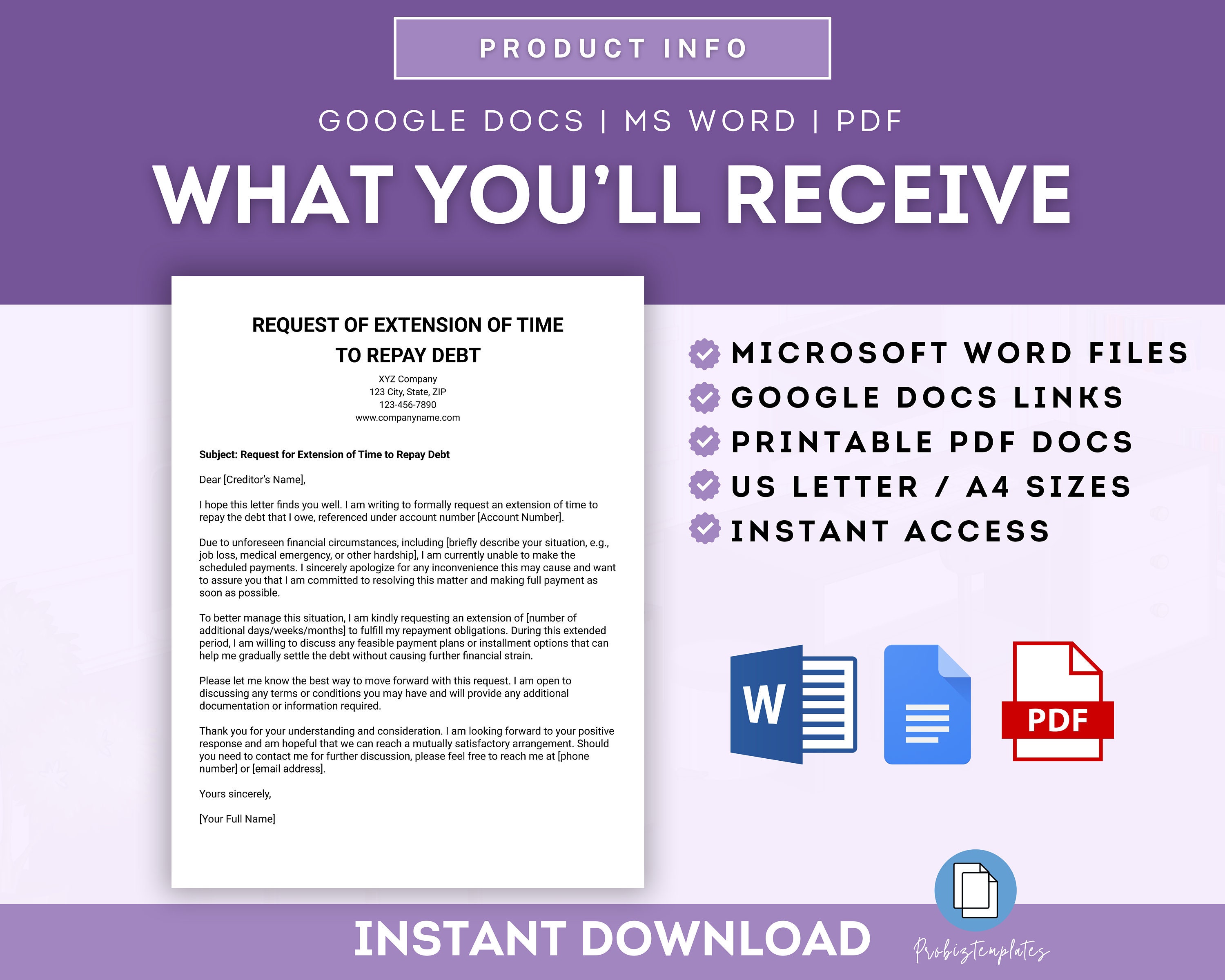 Request of Extension of Time to Repay Debt Letter, Debt Repayment ...