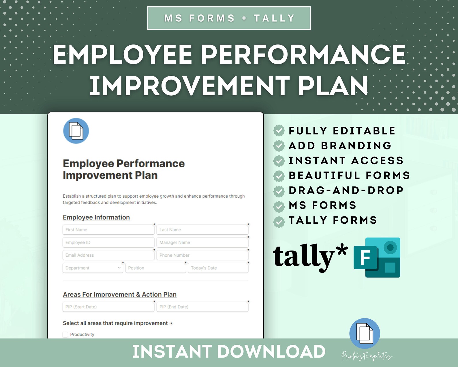 Employee Performance Improvement Plan Online Form, PIP Template ...