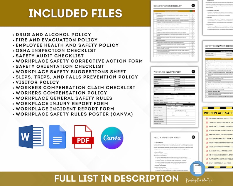 Workplace Safety Bundle, Employee Safety Bundle, Employee Wellness ...