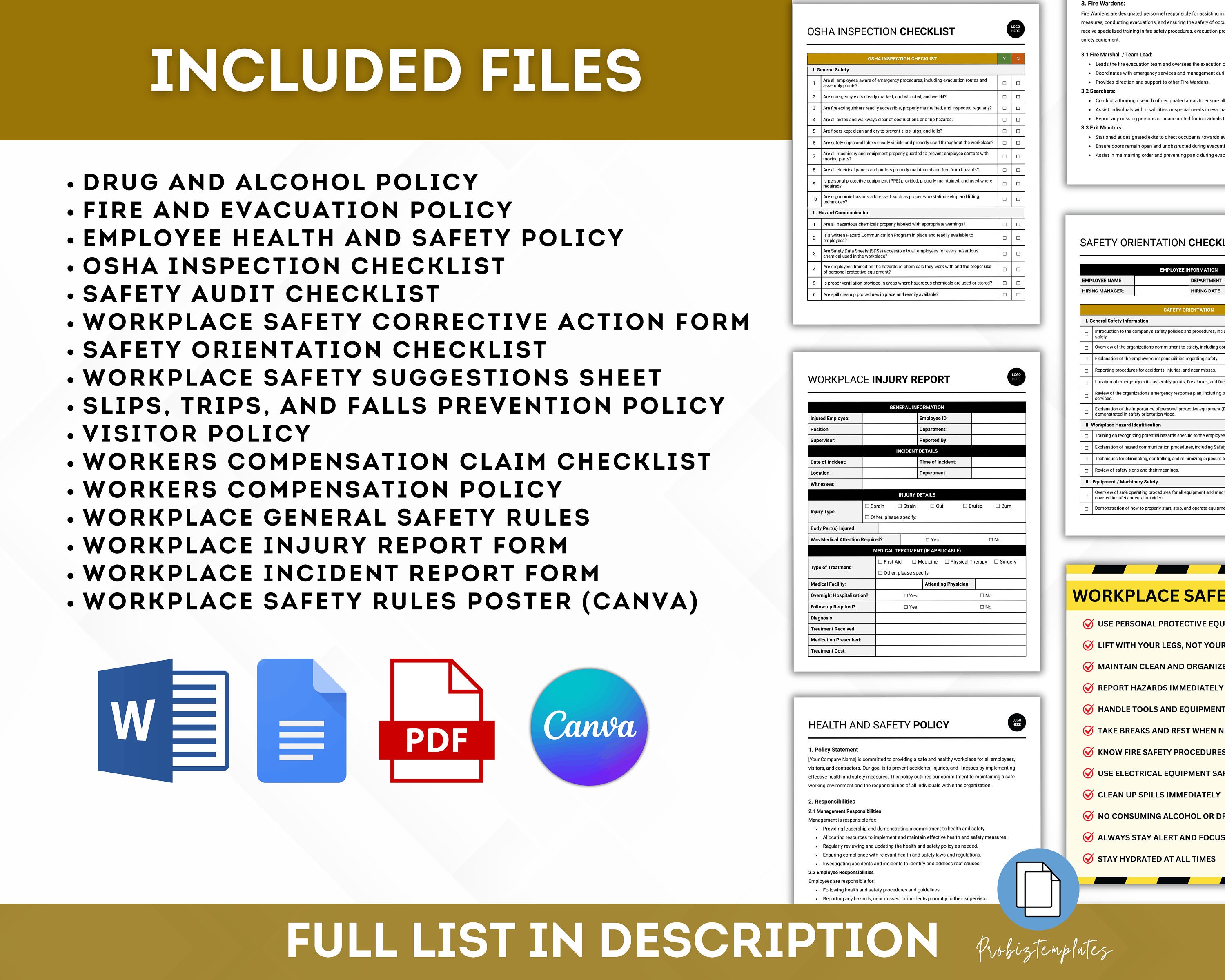 Workplace Safety Bundle, Employee Safety Bundle, Employee Wellness ...