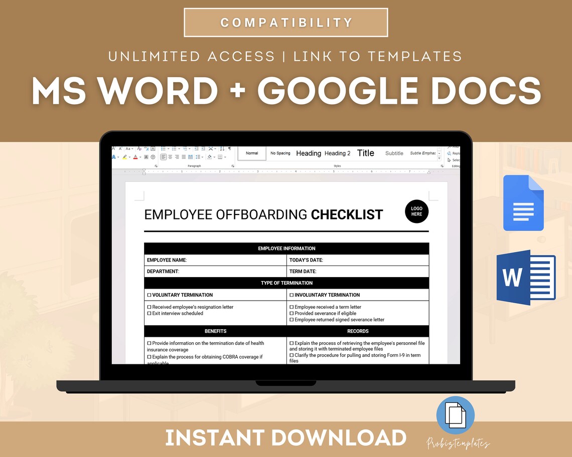 Employee Offboarding Checklist Template, Employee Exit Checklist ...