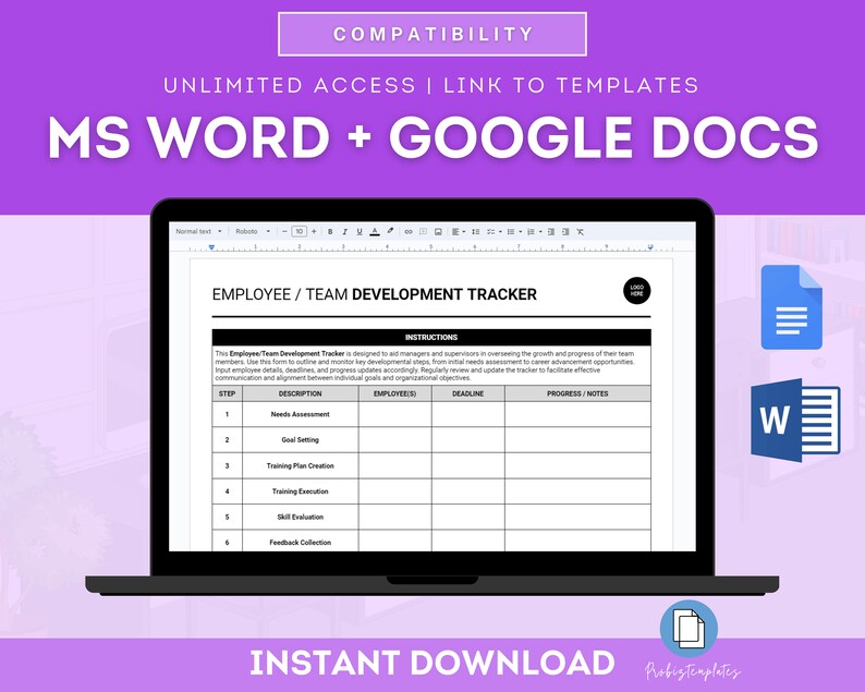 Employee & Team Development Tracker Template, Team Development ...