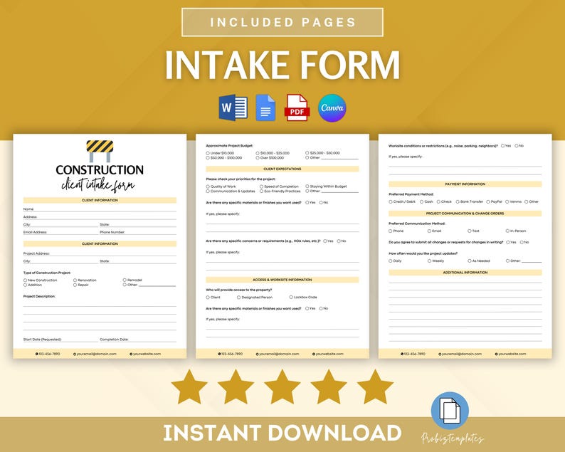 Construction Contract Bundle, Contractor Agreement Forms, Building ...