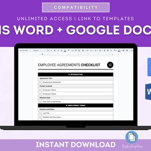 Employee Agreements Checklist Template, Employment Agreements Checklist ...