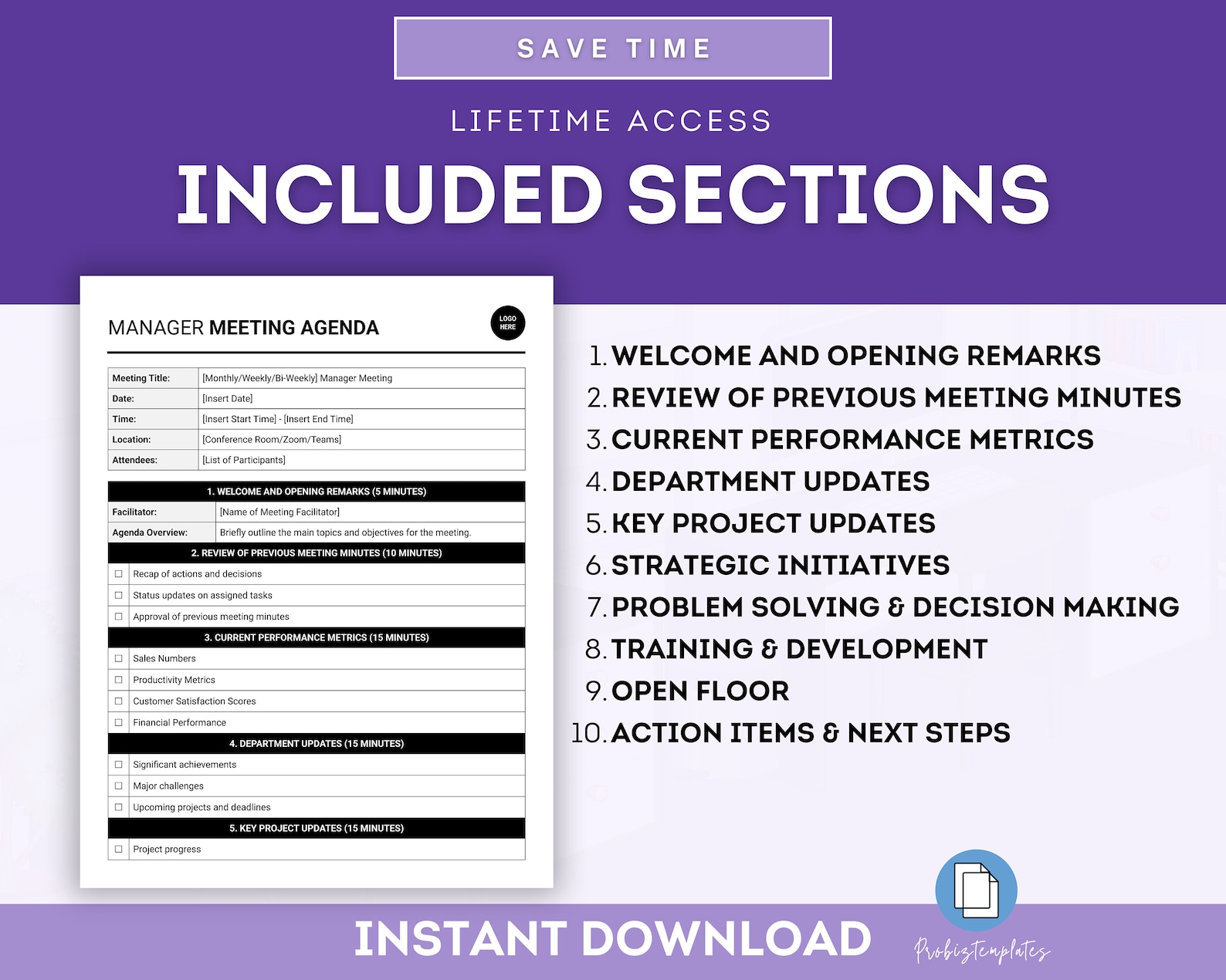 Manager Meeting Agenda, Meeting Agenda Template, Leadership Meeting ...