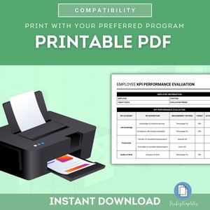 Employee KPI Performance Evaluation Form Template, Performance Metrics ...
