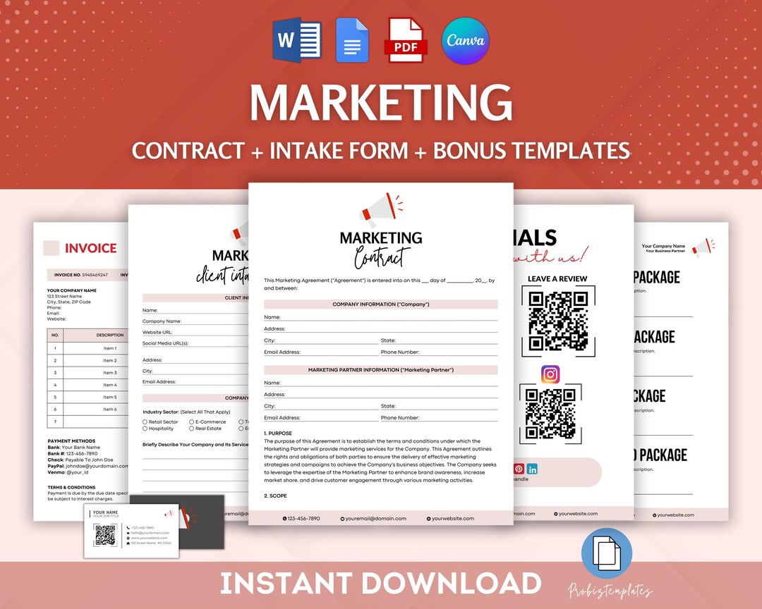 Marketing Contract Bundle, Advertising & Campaign Management Agreement ...