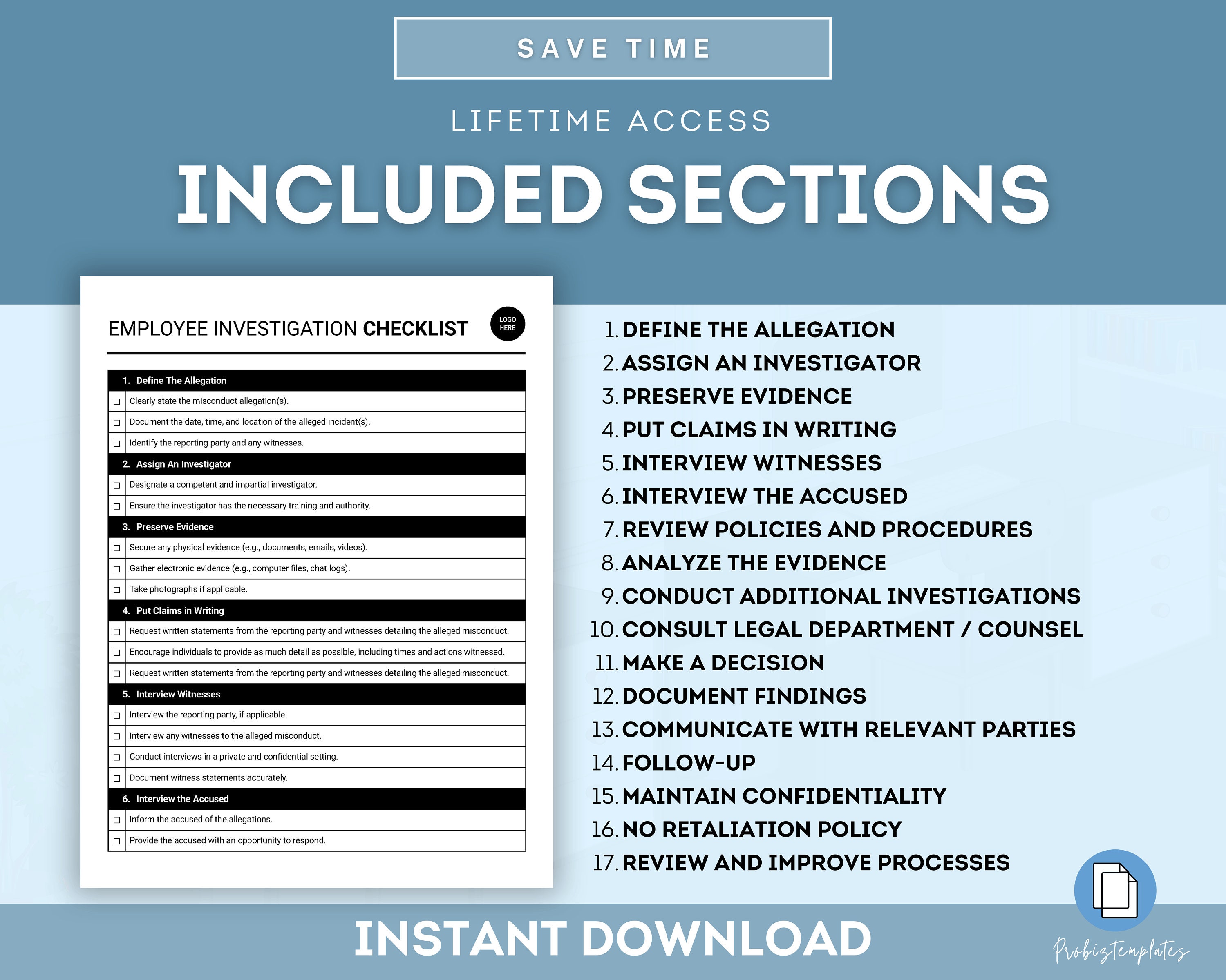 Employee Misconduct Investigation Checklist Template, Workplace ...