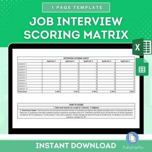 Job Interview Scoring Sheet Microsoft Excel Google Sheets Template ...