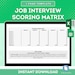 Job Interview Scoring Sheet Microsoft Excel Google Sheets Template ...